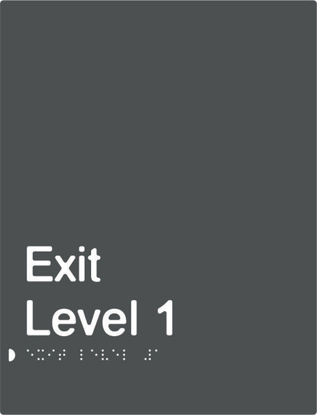 Charcoal Grey Exit Signs (PBAGy-Exit) – Pictobraille
